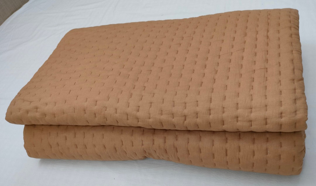 Solid Quilt, Brown Quilt, Bedding Set, Quilt & Pillow, Handmade Quilt ...