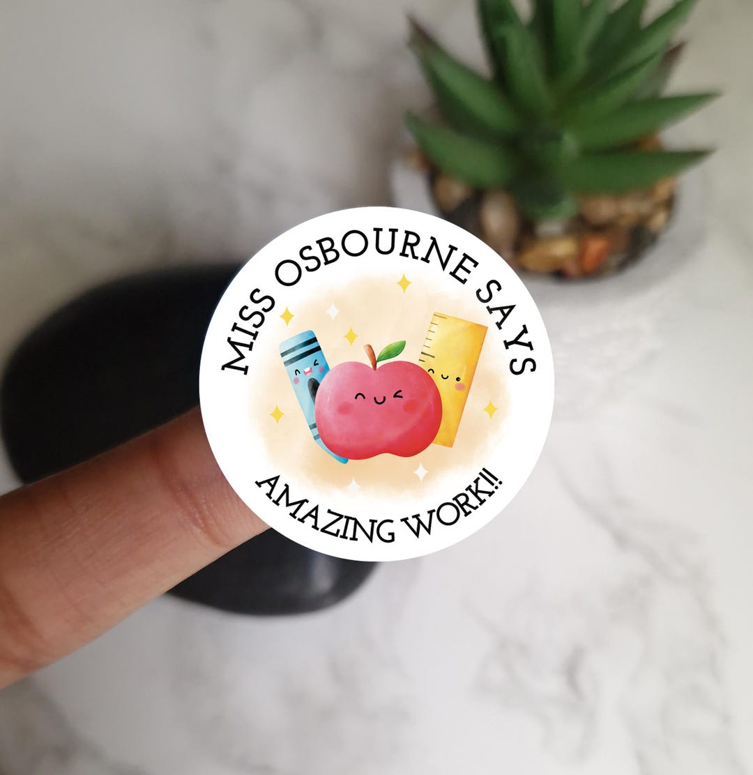 Personalised Well Done Teacher Sticker Back to School Custom Sticker - Etsy