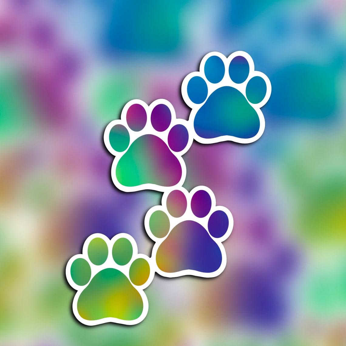 Paw Print Sticker Dog Paw Sticker Paw Prints Water Bottle - Etsy