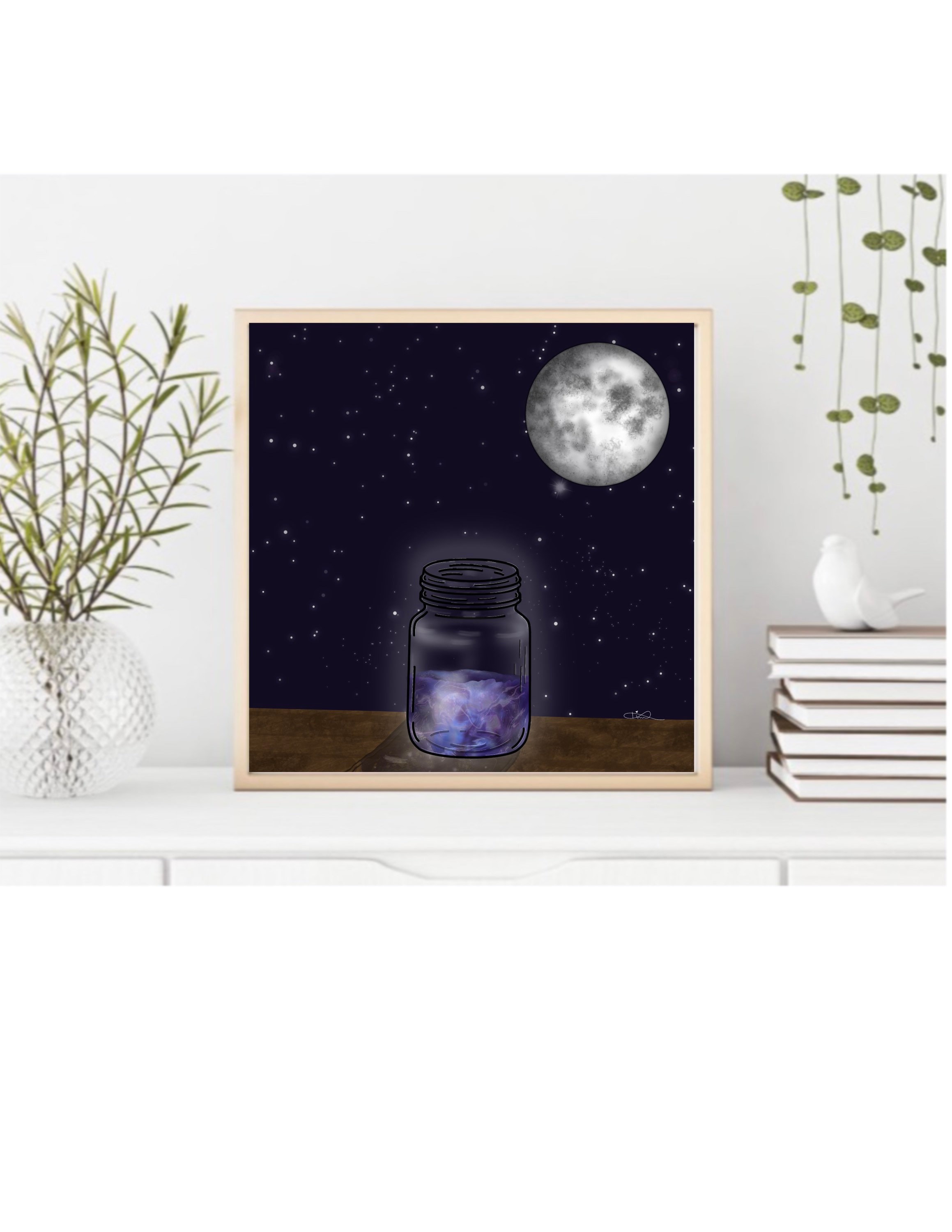 Moon Water Print Moon Jar Mystical Art Spiritual Art Magic | Etsy