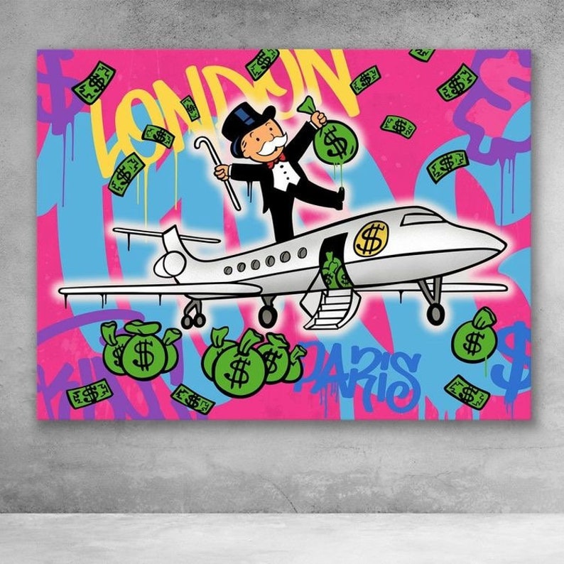 Original Custom Monopoly Man Acrylic Spray Painting on Canvas Free ...