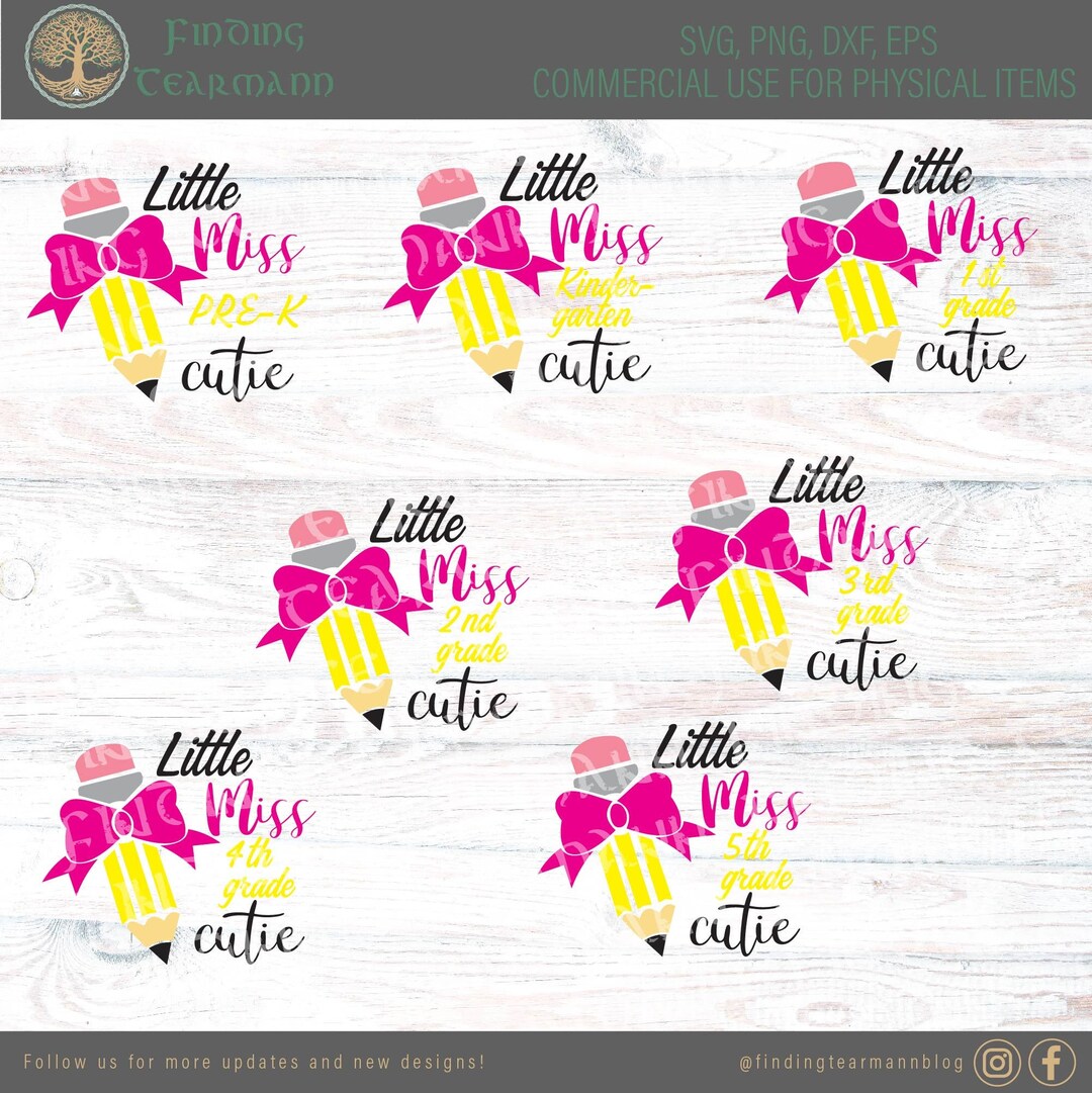 Little Miss Cutie Back to School Pre-k to 5th Gradedigital ...