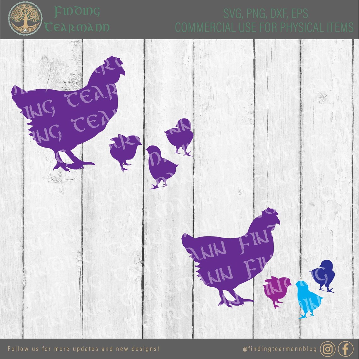 Chicken With Chicks *SVG, PNG, & MORE* - Etsy