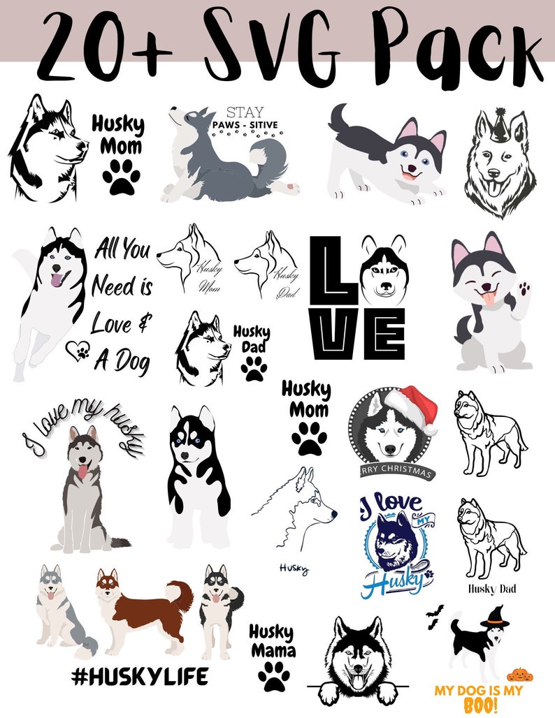 Husky SVG Bundle for Cutting Machines Svg Files Clipart - Etsy