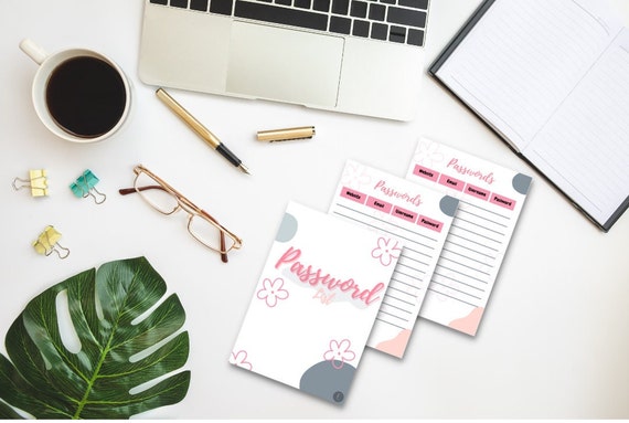 Flower Password List Tracker Printable Password Keeper - Etsy