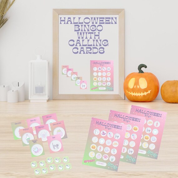 Halloween Bingo Pastel Halloween Printable Bingo Cards - Etsy