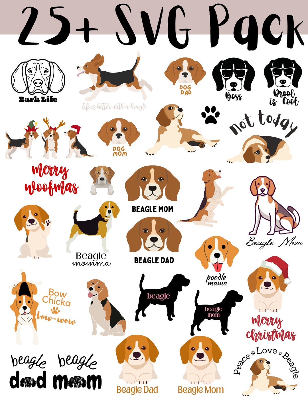 Beagle SVG Bundle for Cutting Machines, Svg Files, Clipart, Circuit ...