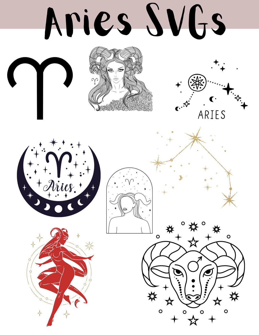 Aries SVG Bundle for Cutting Machines, Svg Files, Clipart, Circuit ...