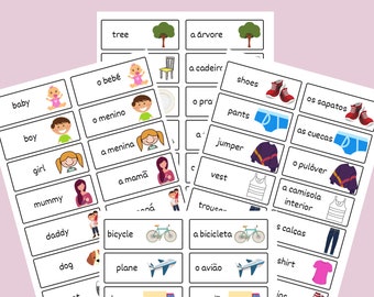 Portuguese Flashcards - Etsy