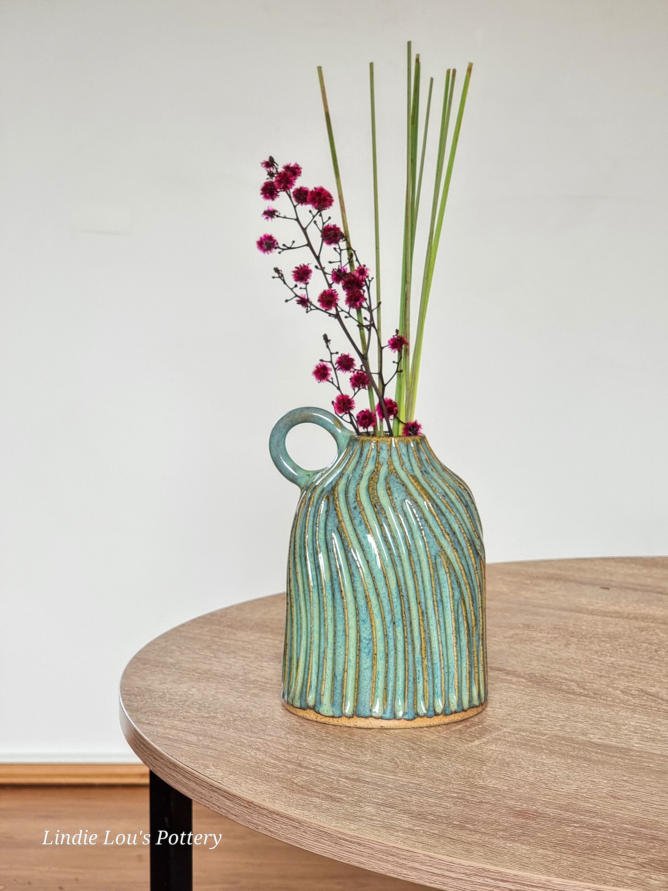 Handmade Ceramic Vase Green Ceramic Vase Handmade Carved - Etsy