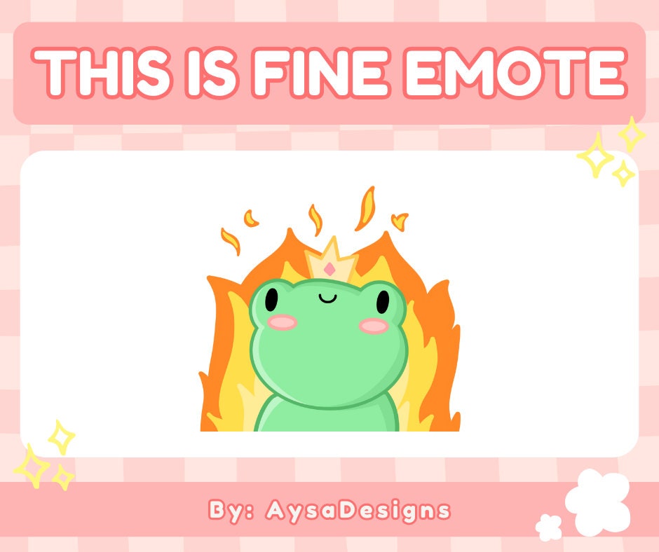 THIS IS FINE froggy Emote Twitch Discord Streaming Froggy Cute Frogs ...