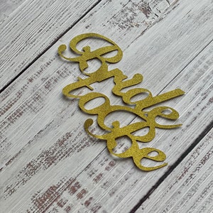 Bride to Be Cake Topper Gold Shimmer Sparkly Sign Wedding Bridal Shower ...