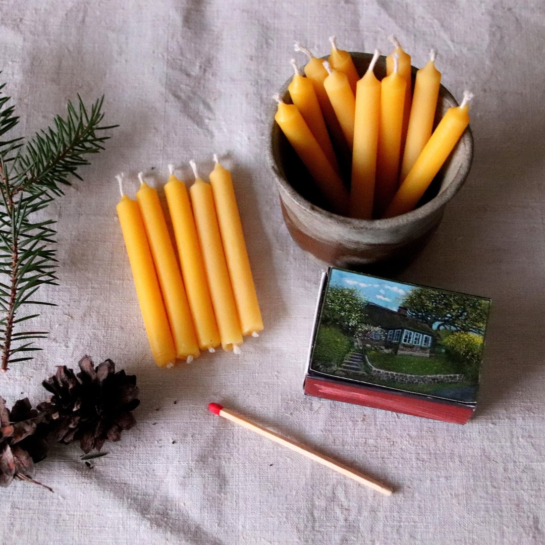 Beeswax Candle Small, Christmas Tree Candle, Birthday Candle, Beeswax ...