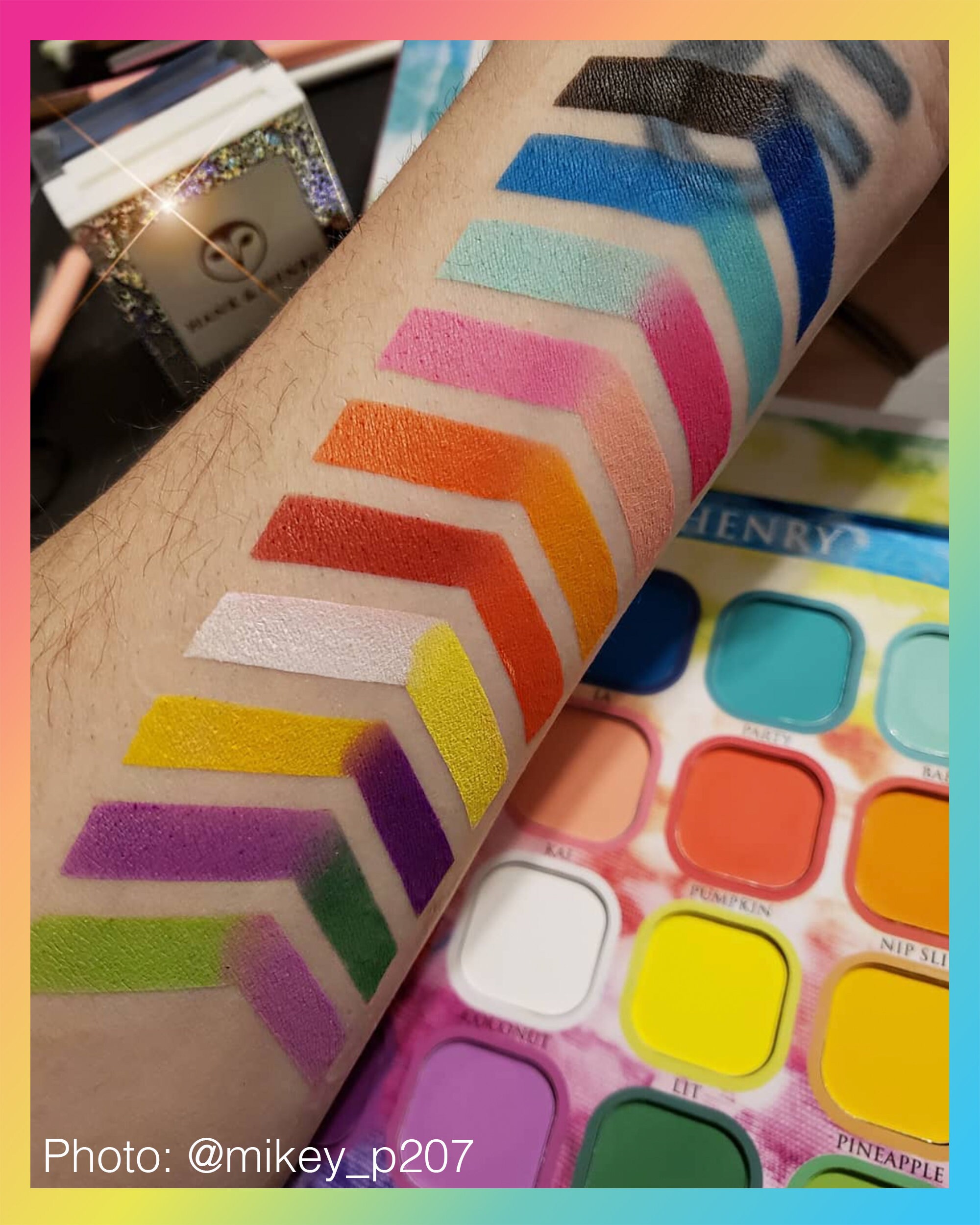 12 Pan Chevron Makeup Swatch Stencil Sticker | Etsy