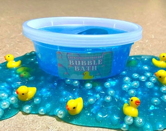 Rubber Duckie Bubble Bath Slime- Blue Slime- Crunchy Slime- Scented ...