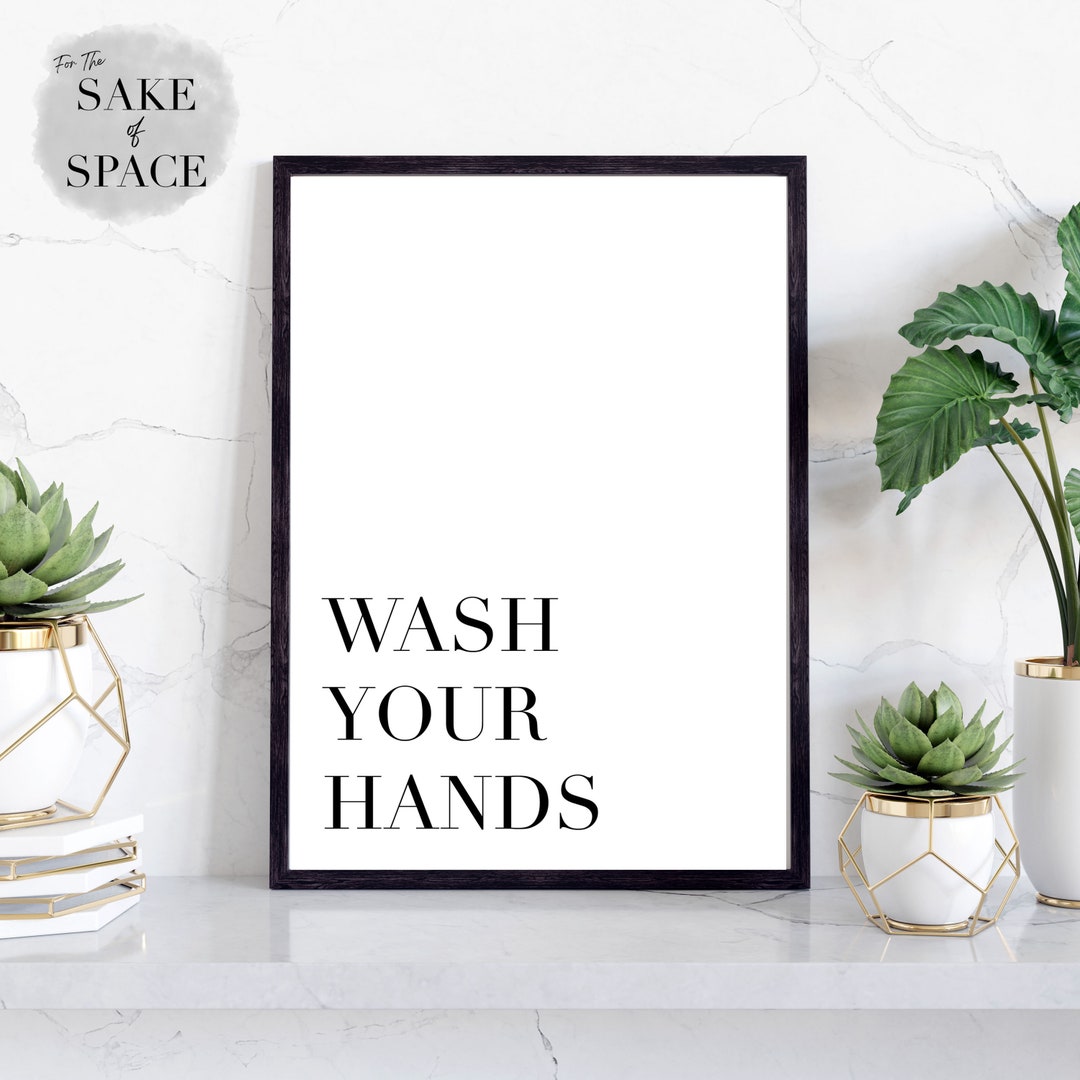 Wash Your Hands, Bathroom Print, Toilet Print, Restroom, Kitchen, Wall ...