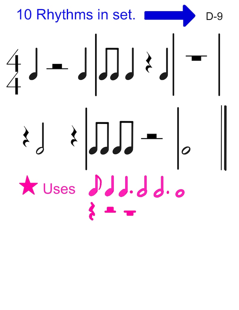 Rhythm Flashcards to Clap and Practice for Beginner Musicians Flashcard ...