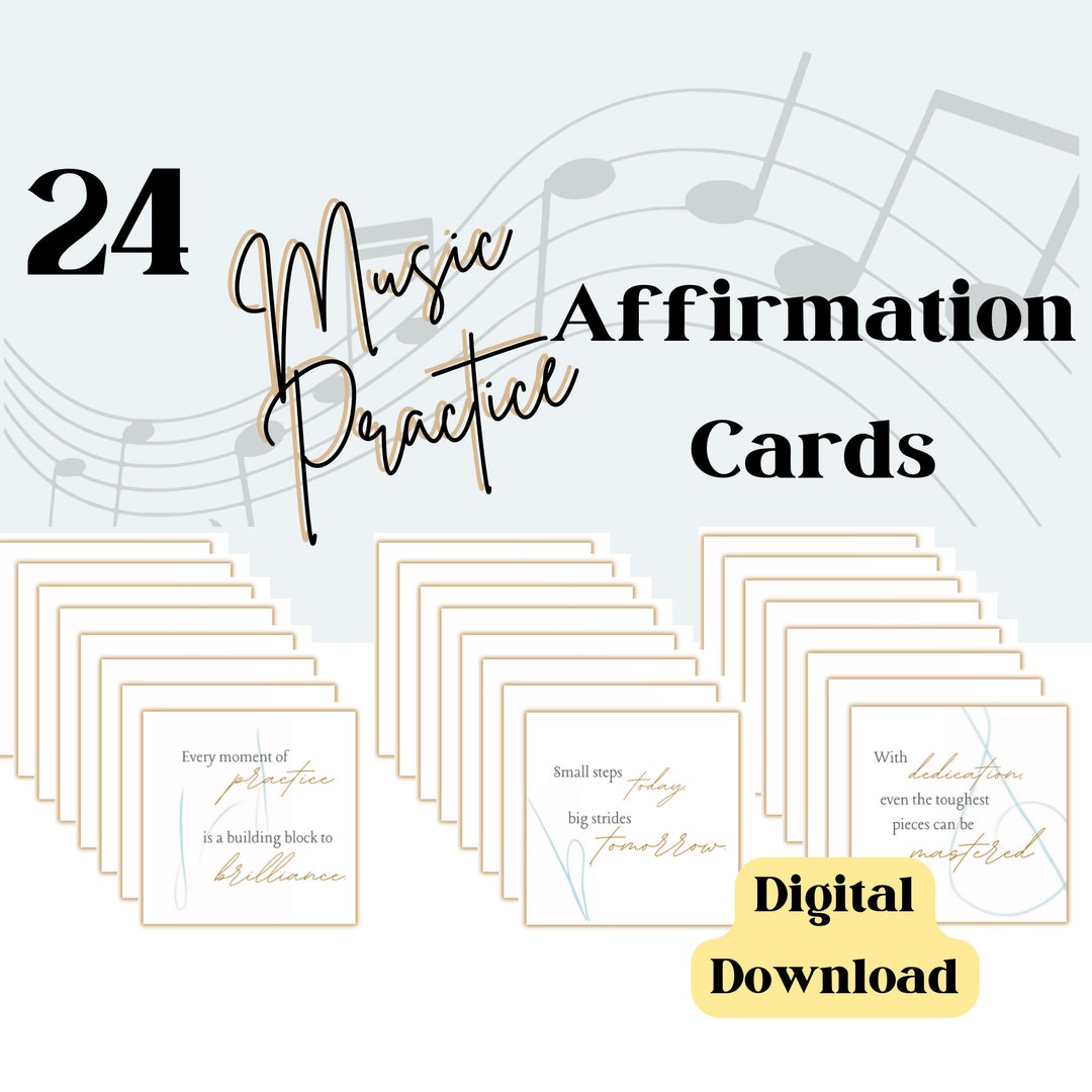 Affirmation Cards for Music Practice INSPIRATIONAL Gift for Musician ...