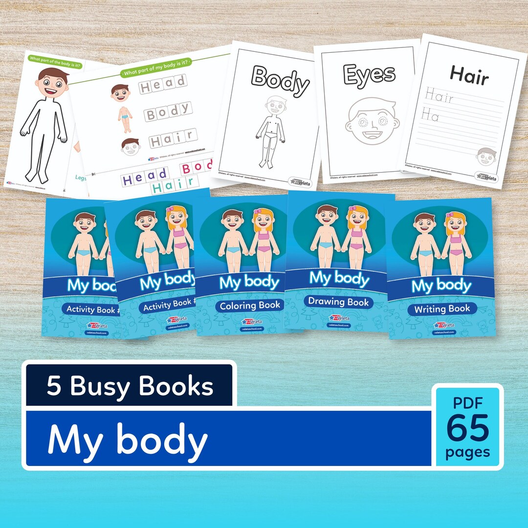 The Body Busy Book Printable & Body Flashcards, Human Body Parts ...