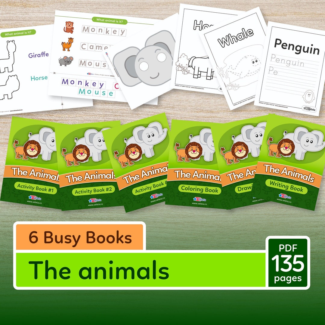 Animal Busy Book Printable & Animal Flashcards With Preschool Learning ...