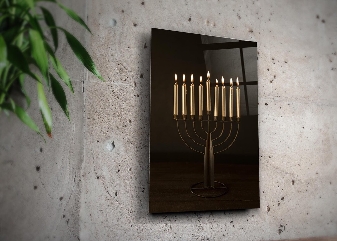 Menorah Wall Art Decor for Shabbat Israeli Gifts Chanukah - Etsy