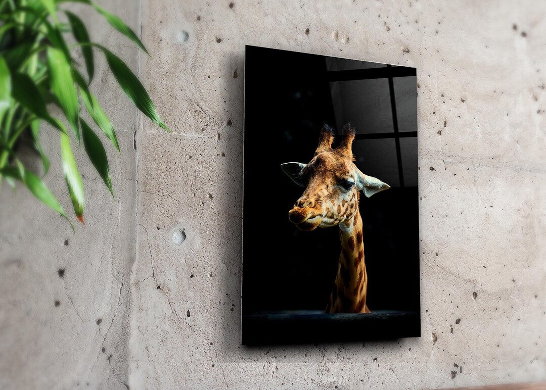 Art mural girafe, décoration d'animaux de safari, art mural de la faune ...