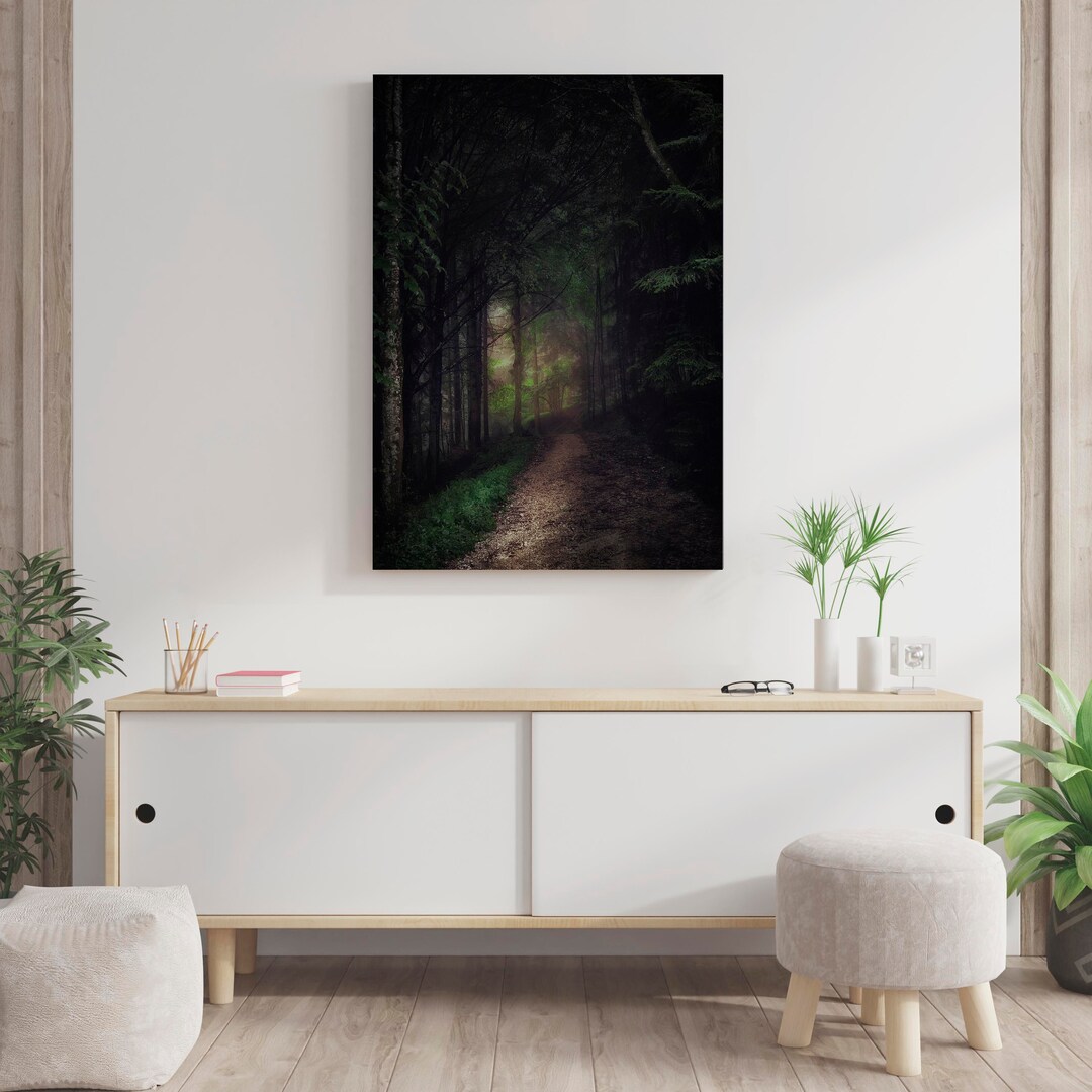 Dark Mysterious Forest Wall Art Creepy Mystic Woodland Print - Etsy