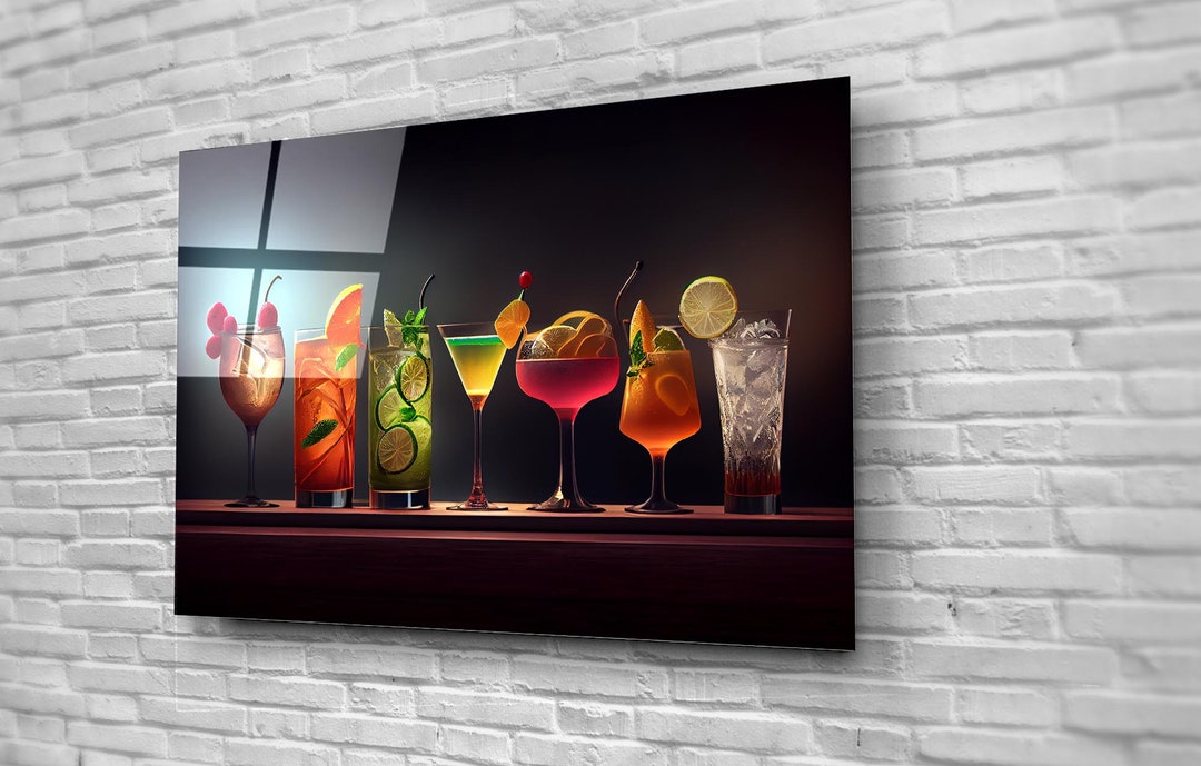 Cocktails Wall Art, Home Bar Decor, Bartender Appreciation Gift Idea ...