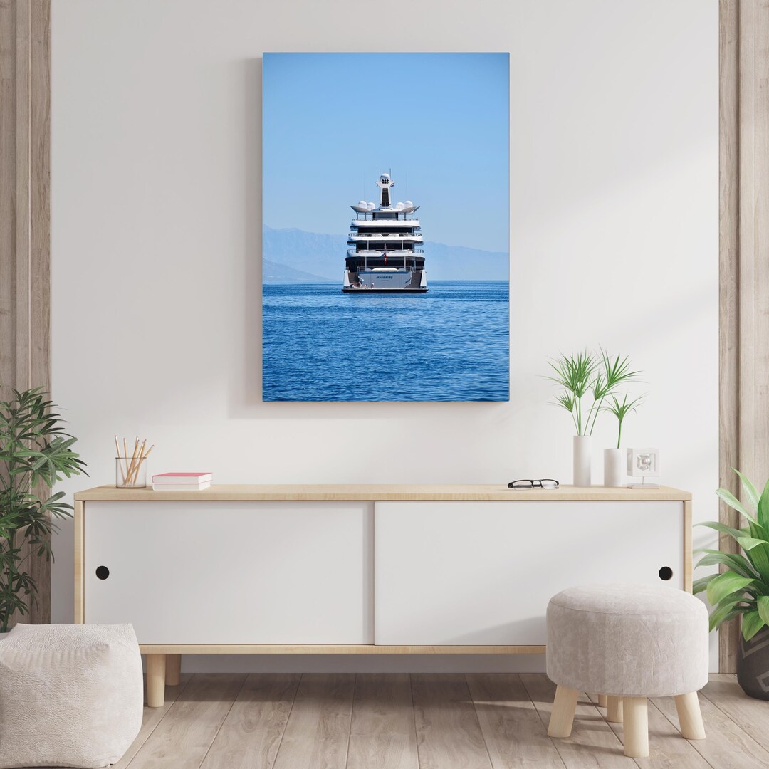 Cruise Ship Print Blue Ocean Wall Art Sailing Gifts Minimalist - Etsy