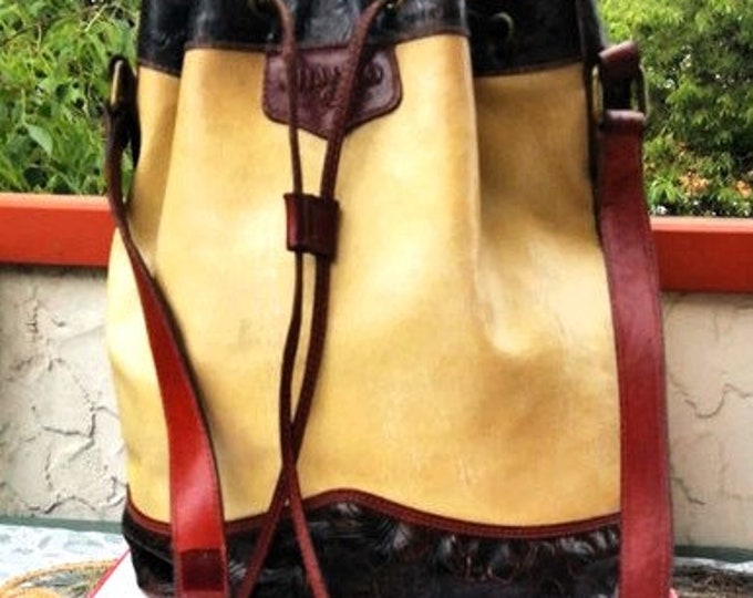 EL CHARRO Vintage Leather Bucket Bag - Vintage Leather Shoulder Bag ...