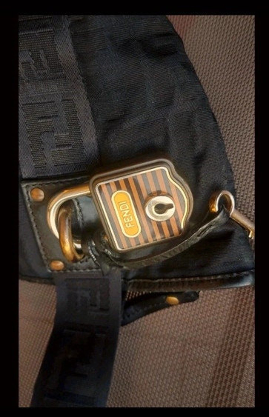 Authentic Fendi Monogram Ff Handbag - Fendi Zucchino Vintage - Fendi ...
