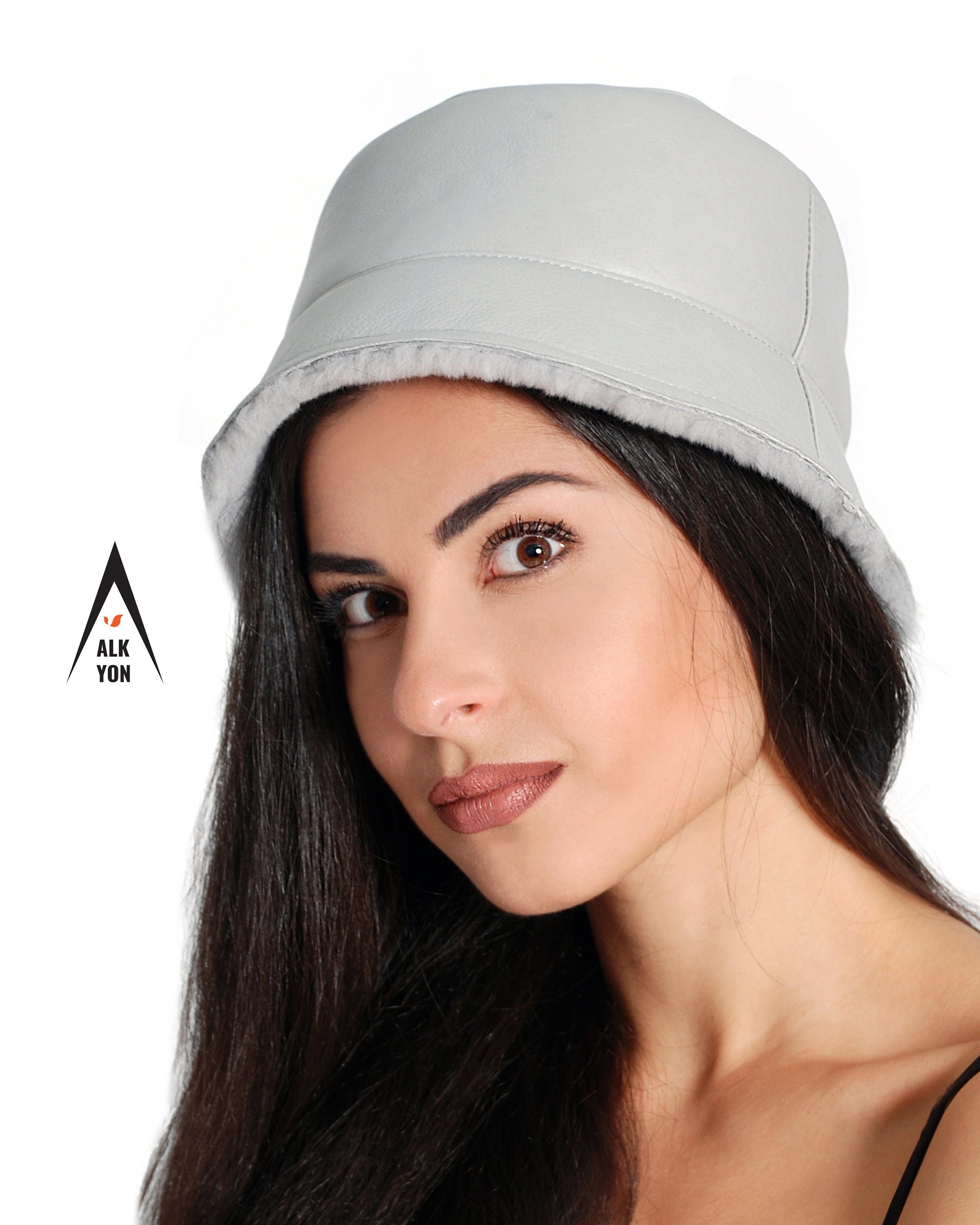 Sheepskin Hat in Gray Colour ROXAN | HAT - Winter Hat - Etsy