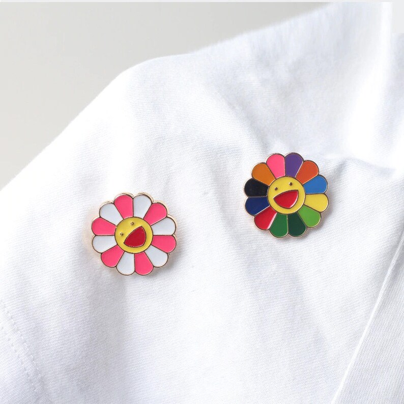 Takashi Murakami Flower Pin Badge 4 Colours to Choose From - Etsy UK