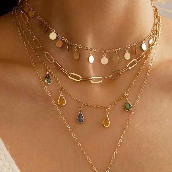 Multi Layer Necklace - Etsy