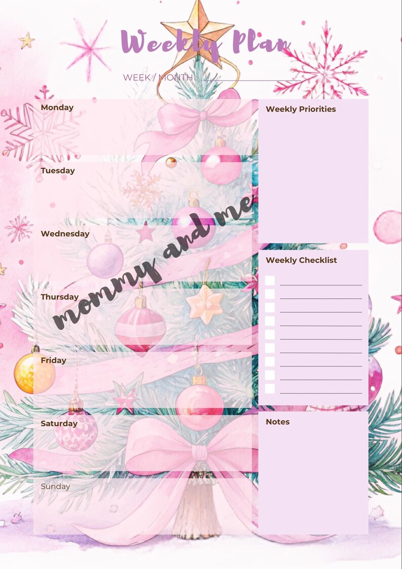 Christmas Weekly Planner - Etsy