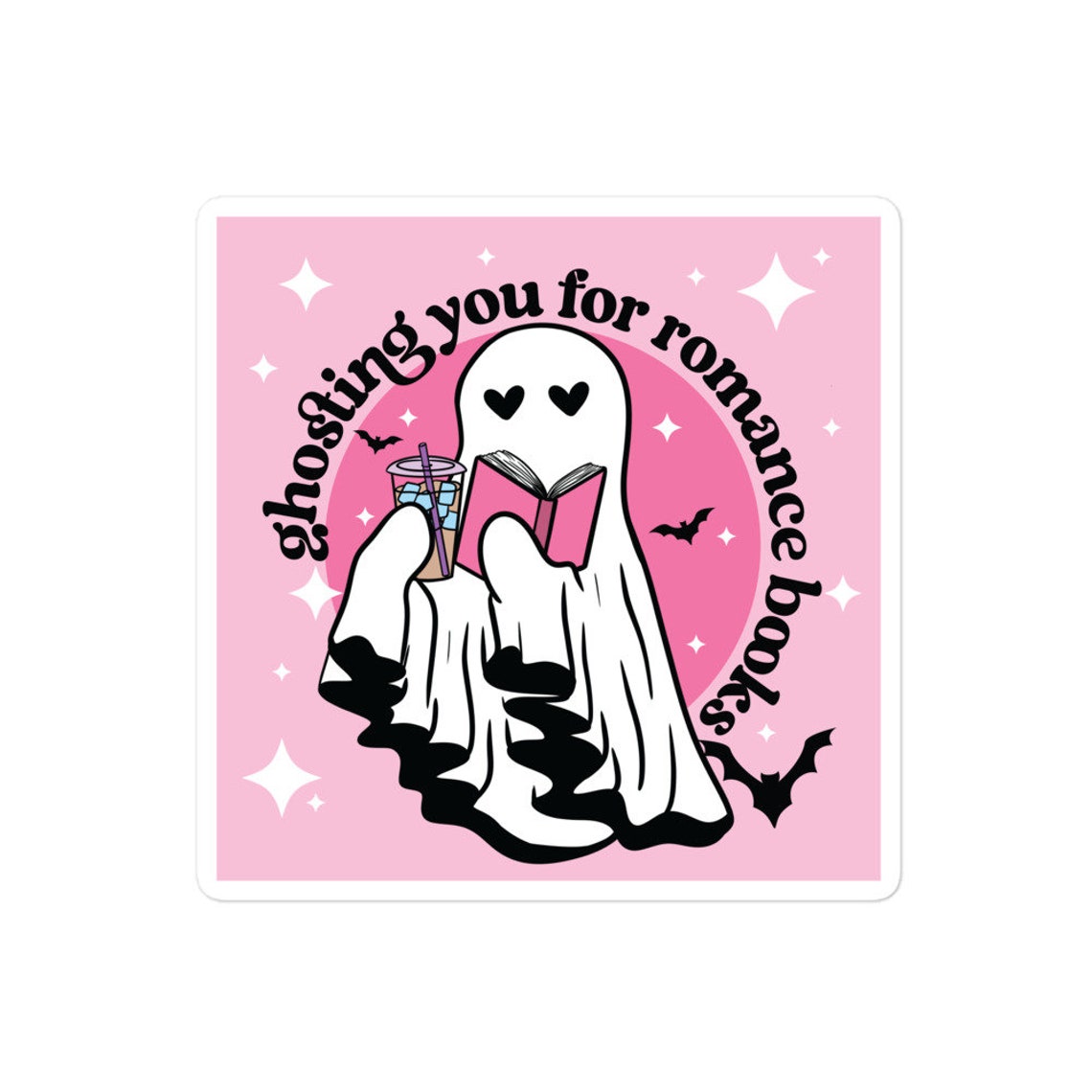Ghost Book Sticker Romance Sticker Halloween Sticker - Etsy