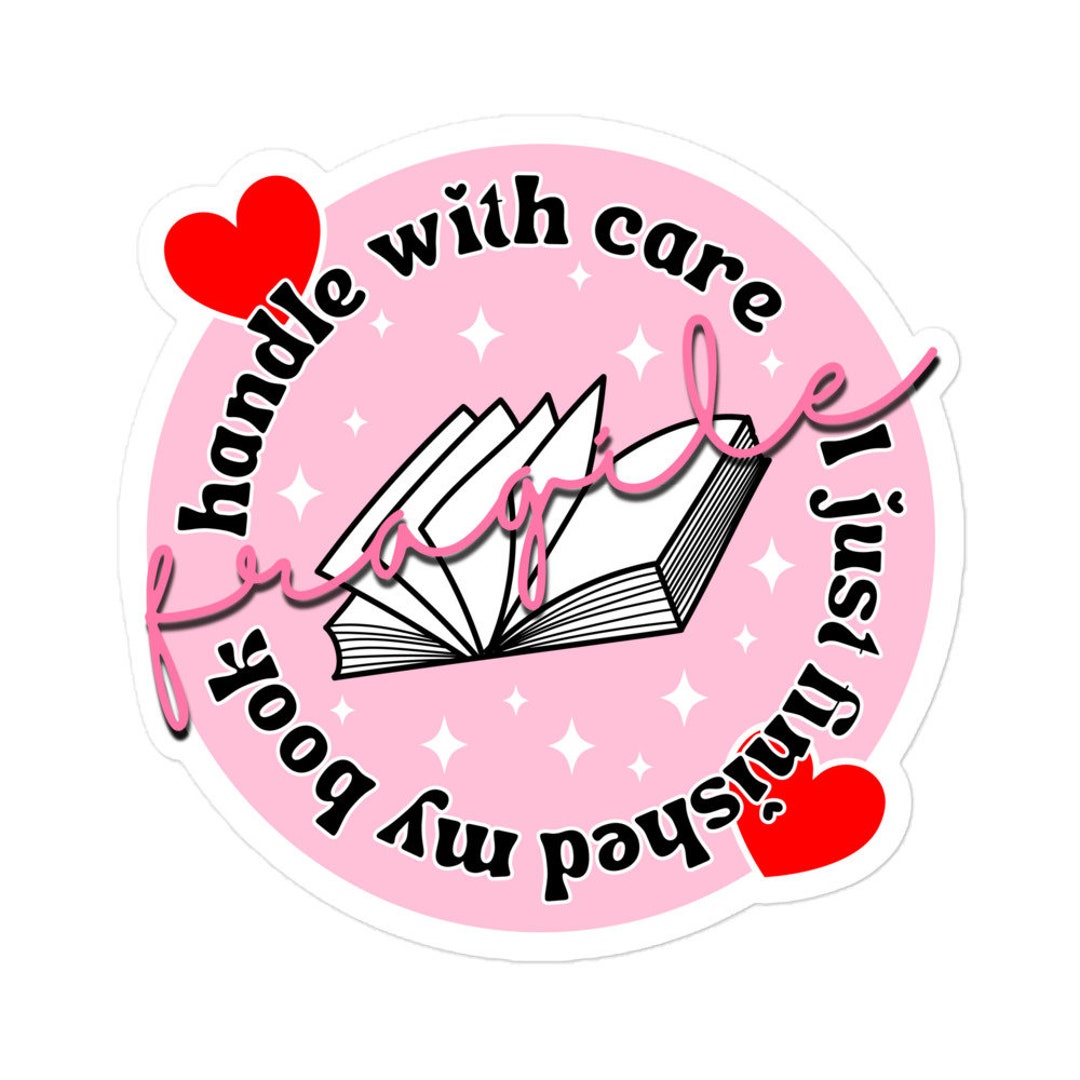 Handle With Care Bookish Sticker | Kindle Sticker | Reader Sticker - Etsy