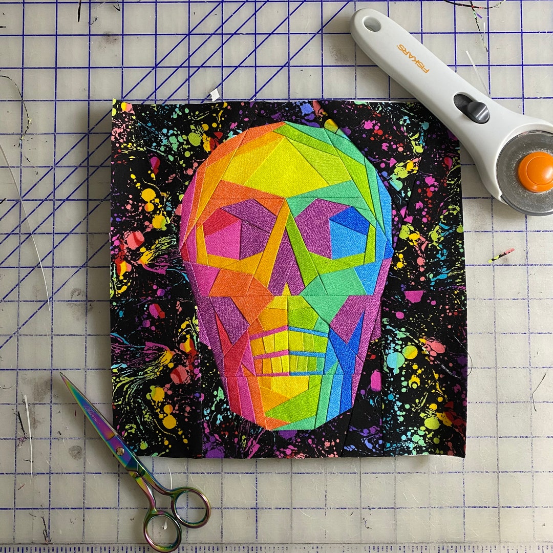 Fractured Skull 10" Block - FPP Pattern - Etsy