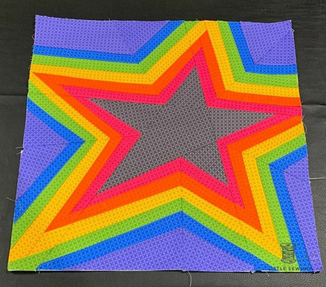 Rainbow Twinkle Block 3 Sizes Foundation Paper Piecing - Etsy