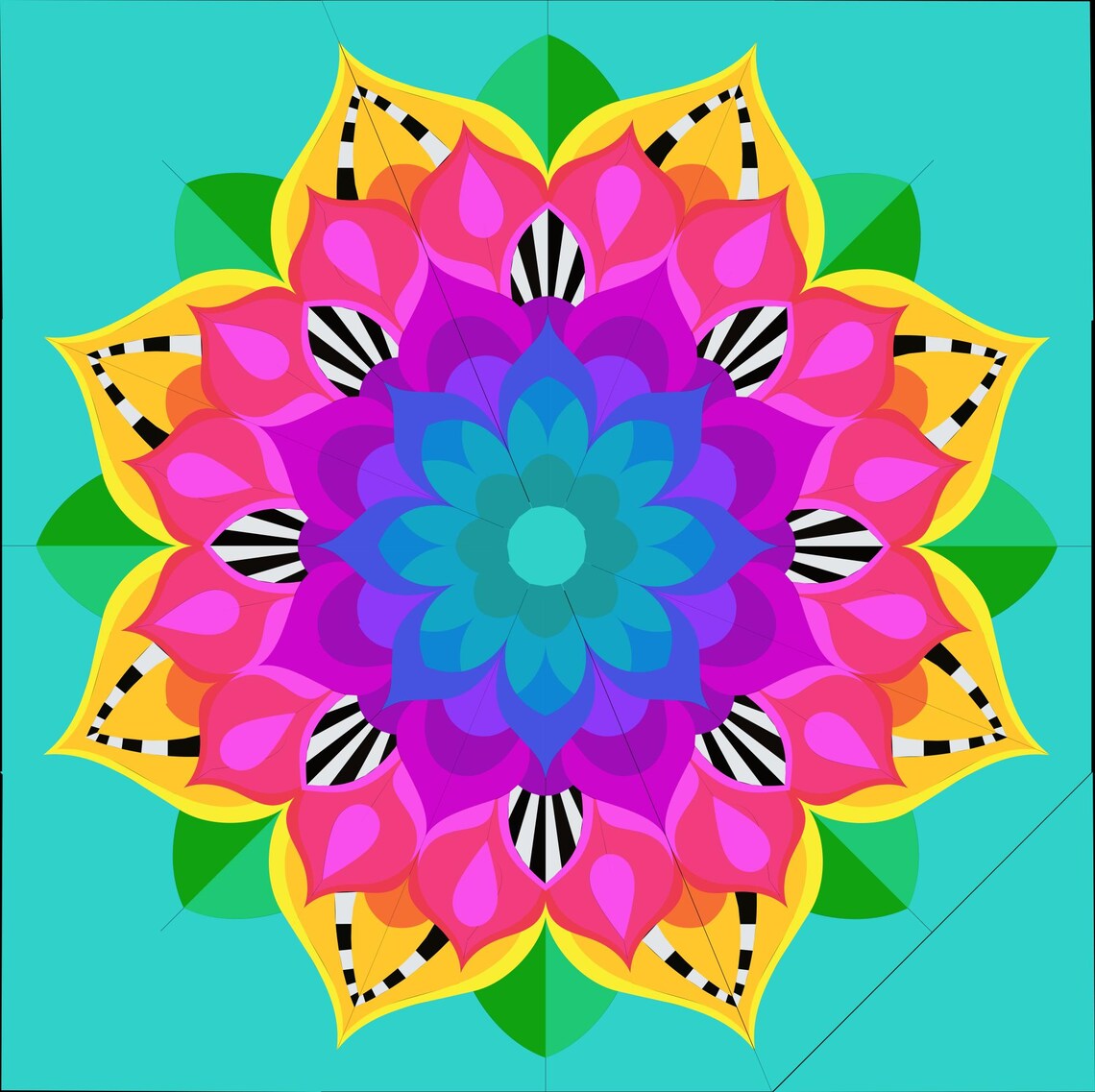 Blooming Mandala Quilt Pattern, PDF Instructions and Templates - Etsy