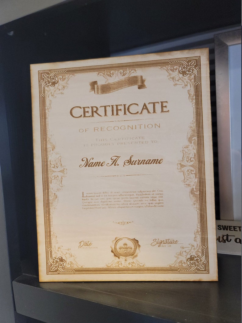Laser Engraved Certificate / Diploma / Achievement / Award - Etsy