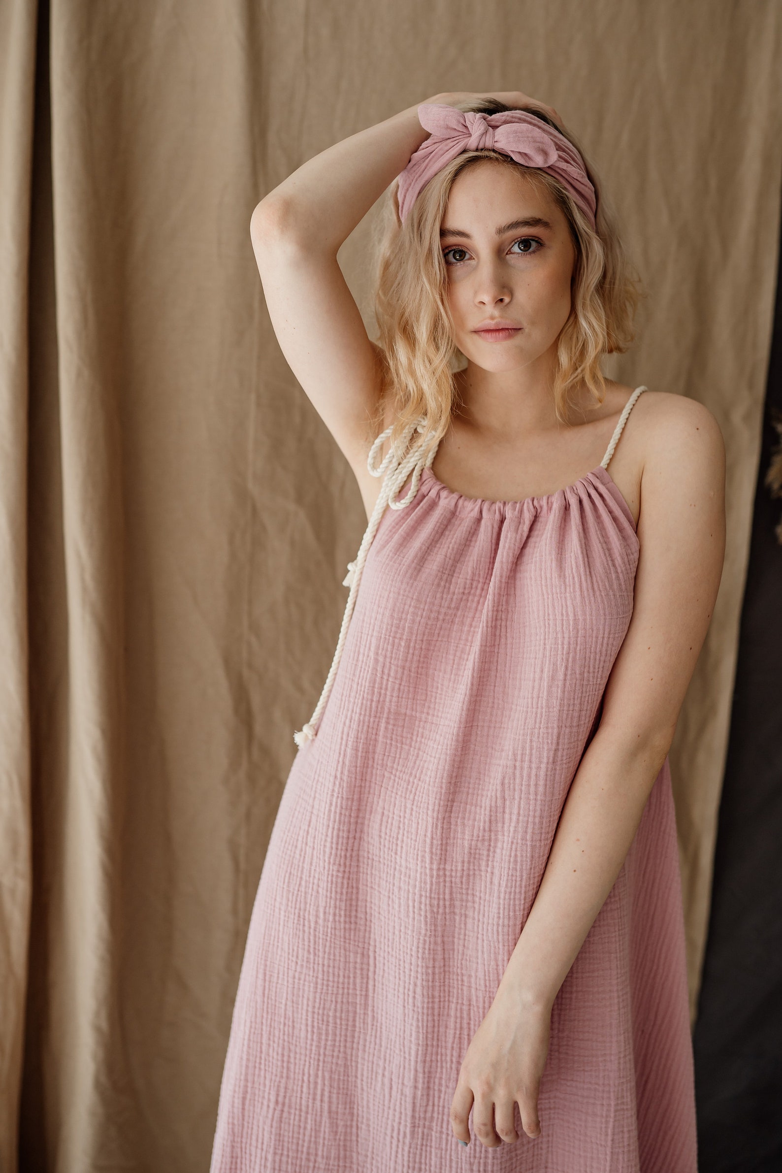 Natural muslin dress Summer beach dress Loose cotton dress | Etsy