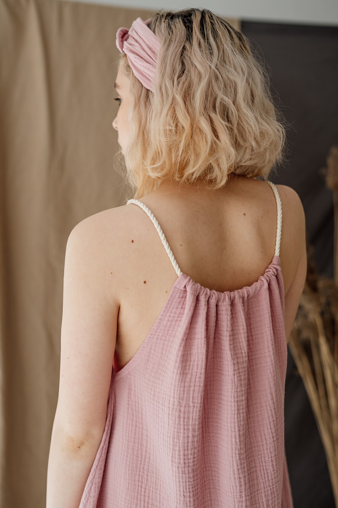 Natural muslin dress Summer beach dress Loose cotton dress | Etsy