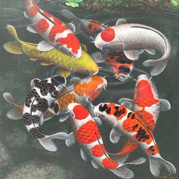 Koi Pond Art - Etsy