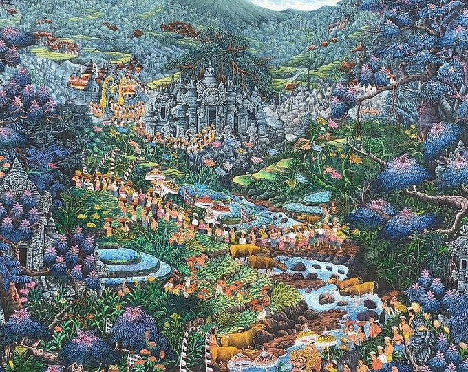 Beautiful Iringan Balinese Ceremony Painting, Original Bali Painting ...