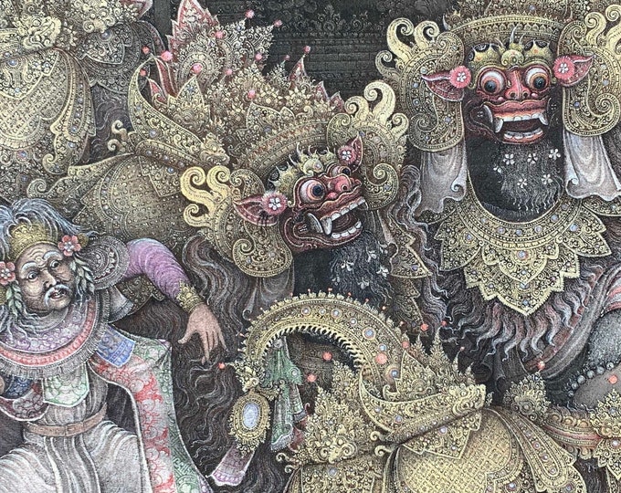Original Topeng Tua - Barong Dance Painting, Balinese Painting, Rangda ...
