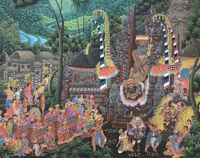 Sendratari Painting, Barong Dance, Original Bali Painting, Oil on ...