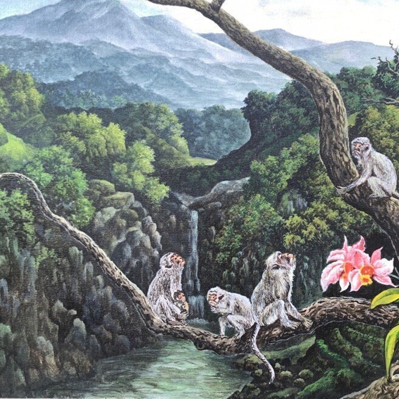 Monkey Painting - Etsy