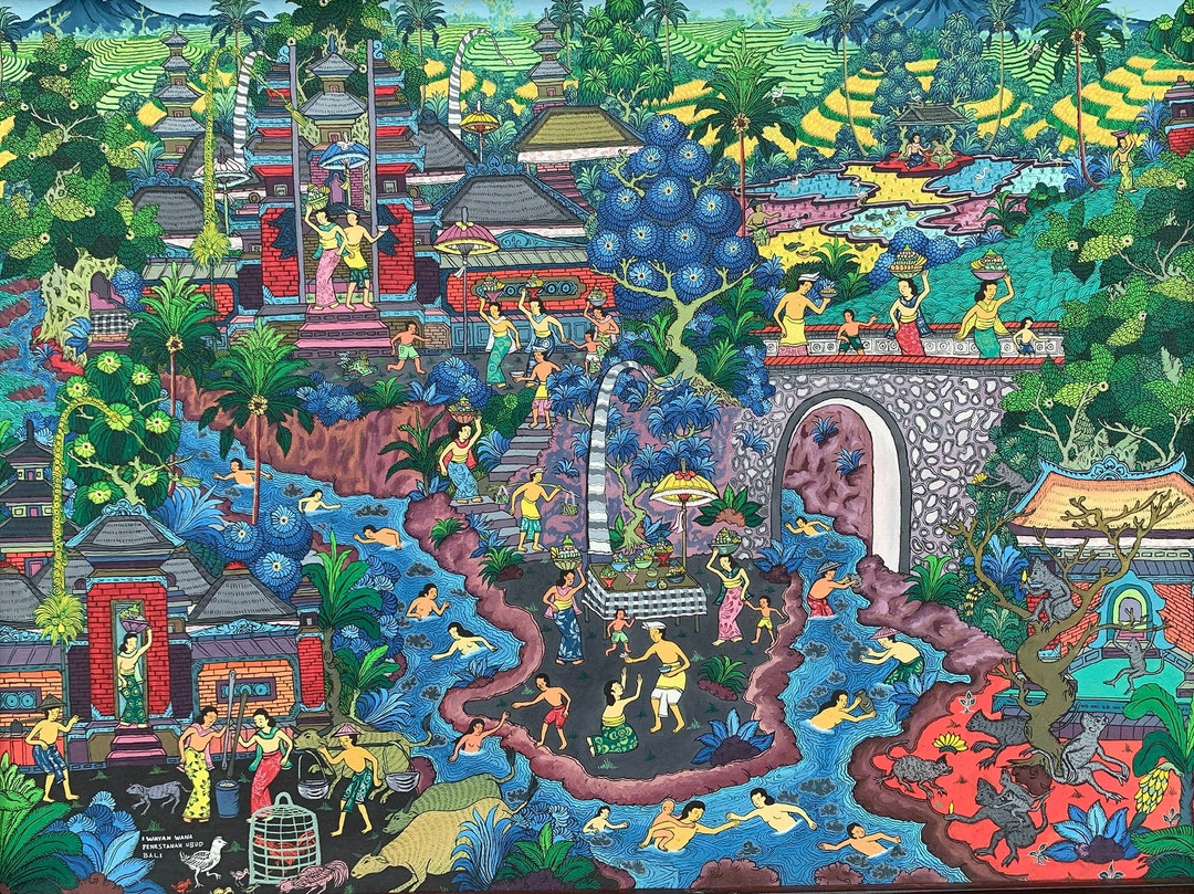 Balinese Life Painting, Bali Offerings, Original Oil Painting, Bali ...