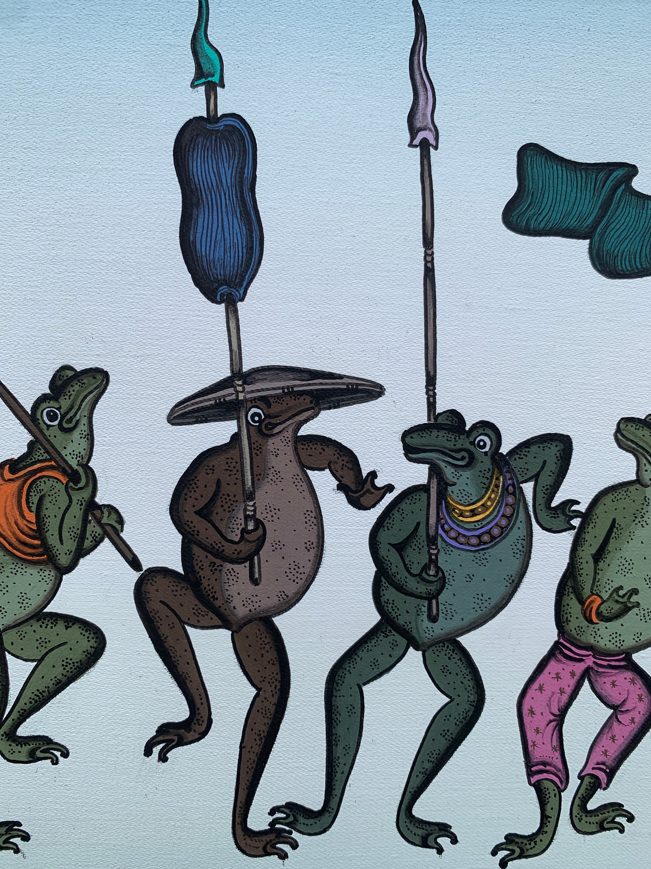 Pintura original de ranas, pintura de ranas, pintura original hecha a ...